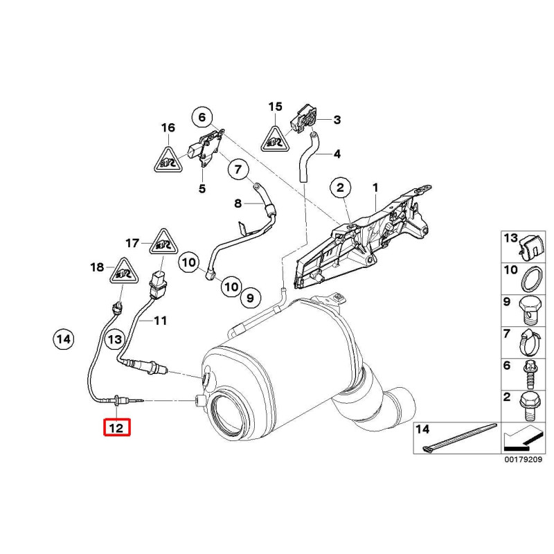 Czujnik temperatury spalin oryginał BMW 7805606, 03 265600, 13627805606 ...